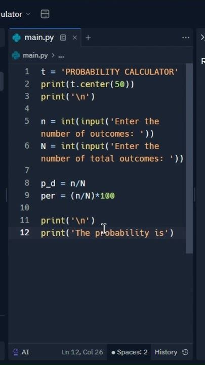Calculate probability using python #trending #trycoding #yt #coding #phython #code #learnpython ...