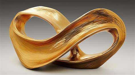 Premium Ai Image Design A Brass Object Made Of One Continuous Line