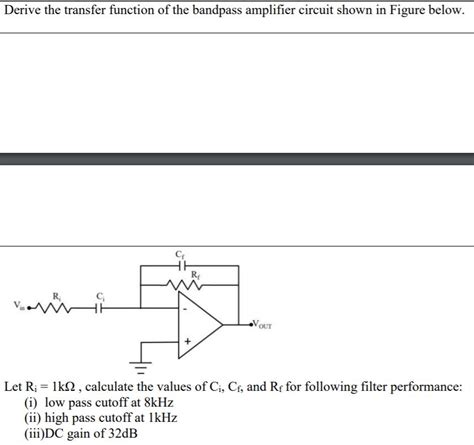 Solved Derive The Transfer Function Of The Bandpass