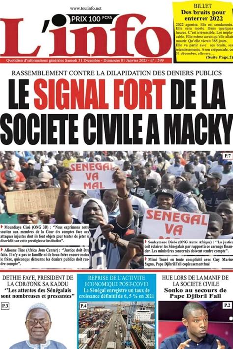 Une Des Journaux Du Samedi 31 Décembre 2022