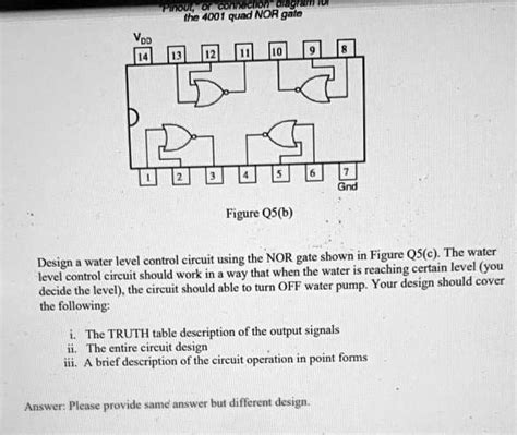 Solved Given A 4001 Nor Gate Ic As Shown In The Figure The 4001 Quad