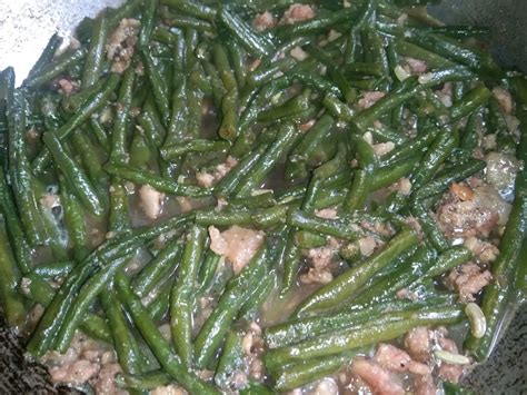 Adobong Sitaw String Beans With Garlic Longanisa Soy Sauce And Vi