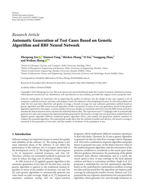Pdf Automatic Generation Of Test Cases Based On Genetic Algorithm And
