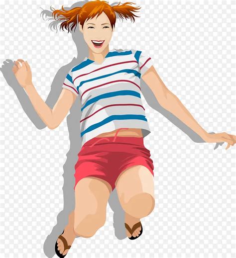 矢量手绘跳起来的女孩PNG图片素材下载 图片编号9997040 PNG素材网