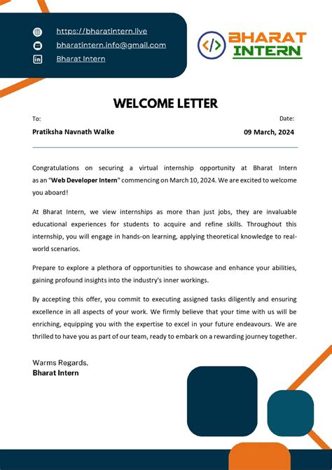 Pratiksha Walke On Linkedin Bharatintern Webdeveloper Bharatinternship