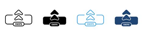 slide drag button line and silhouette color icon set swipe up button