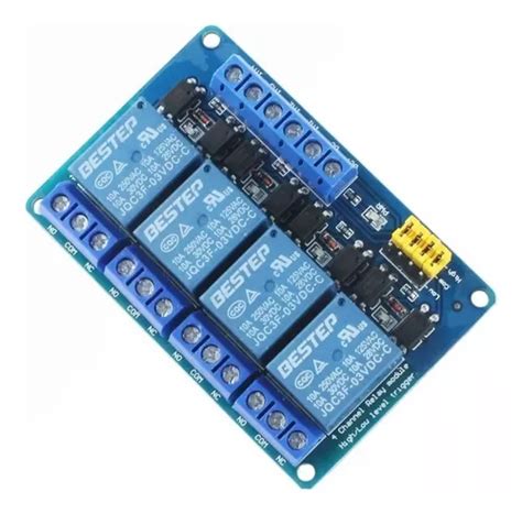 módulo relé rele 4 canais 5v 10a para arduino pic automação