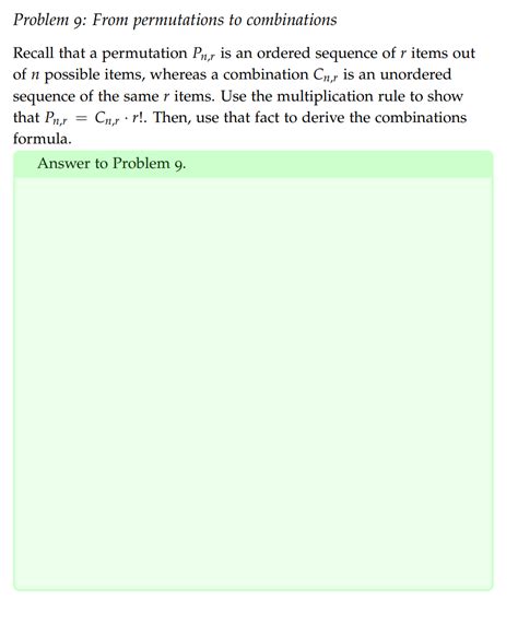 Solved Problem 9 From Permutations To Combinations Recall Chegg Com