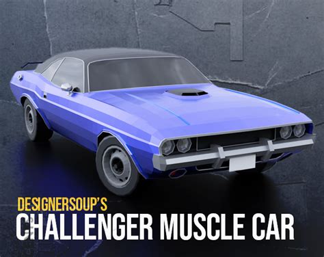 devlog low poly challenger muscle car by designersoup