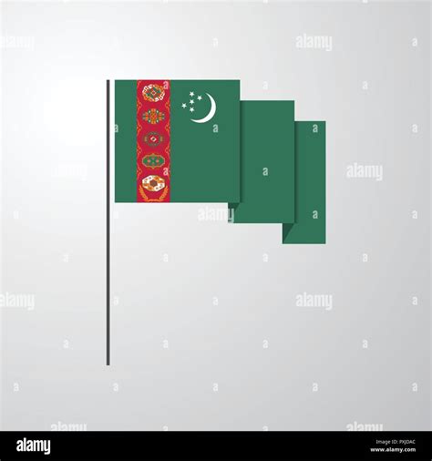 Turkmenistan Waving Flag Creative Background Stock Vector Image And Art