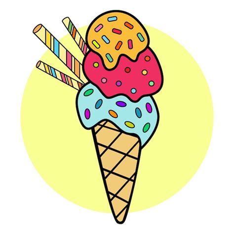 Premium Vector Ice Cream In A Waffle Cup Vector Image Of Ice Cream