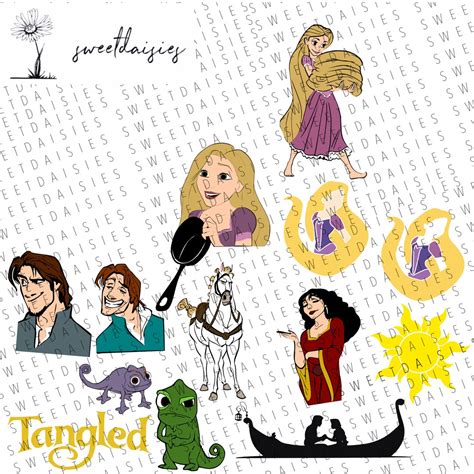 Tangled Rapunzel Svg File Bundle Instant Download Cricut Etsy
