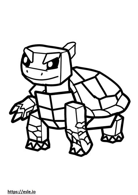 Minecraft Turtle Coloring Page