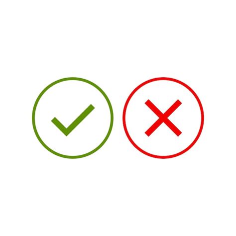 녹색 확인 표시와 적십자 표지판 벡터 일러스트 레이 션 프리미엄 벡터