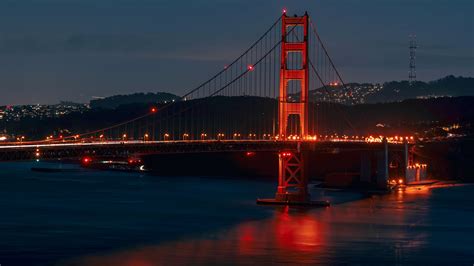 샌프란시스코 골든 게이트 브리지 베이 지역 밤 5k시사