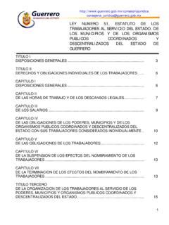 LEY NUMERO 51 ESTATUTO DE LOS TRABAJADORES AL Ley Numero 51