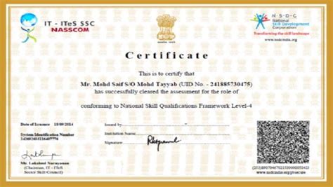 Nasscom Certificate Sample Pdf