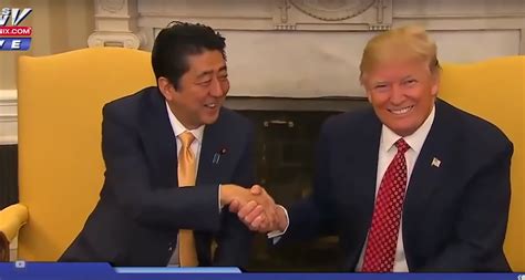 Donald Trump Shinzo Abe Most Awkward Handshake Sankaku Complex