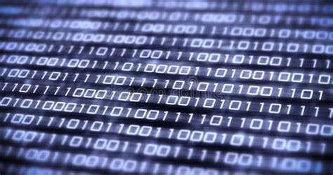Binary Code On Computer Screen Shallow Depth Of Field Stock Illustration Illustration Of