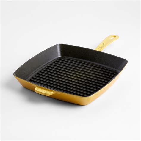 Staub 12 Citron Enameled Cast Iron Square Grill Pan Reviews Crate