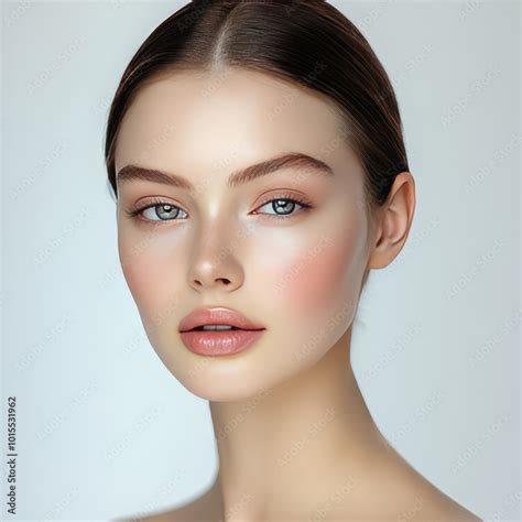 Beautiful Italian Brunette Dark Hair Brown Eyes Light Natural Make Up