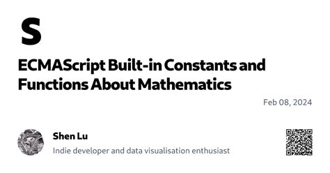 Ecmascript Built In Constants And Functions About Mathematics