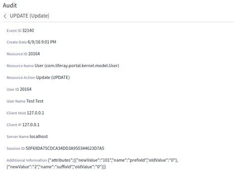 Auditing Users Liferay Help Center
