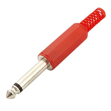 Plug P Mono Plastico Vermelho Rabicho Dr Music Acess Rios