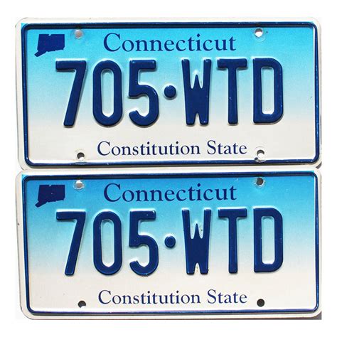 2007 Connecticut Pair 705 Wtd Collectible License Plates