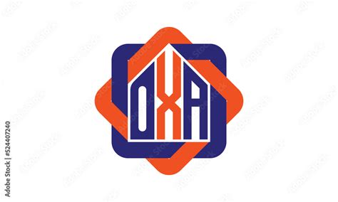 Oxa Three Letter Real Estate Logo With Home Icon Logo Design Vector