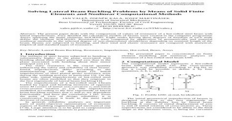 Pdf Solving Lateral Beam Buckling Problems By Means Of Lateral Beam Buckling Problems By