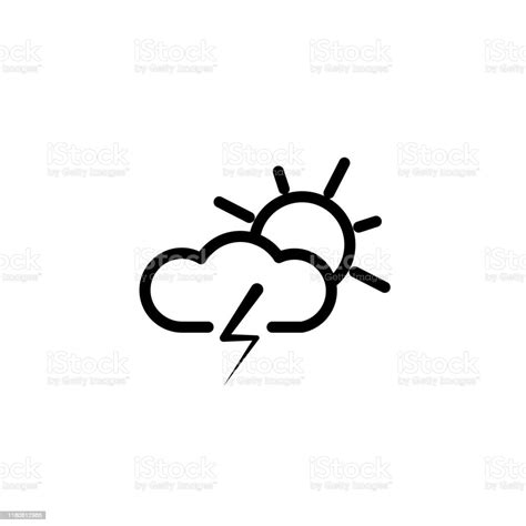 흰색 배경에 격리 된 폭풍 아이콘입니다 구름 태양과 번개 기호입니다 폭풍의 날씨 아이콘입니다 벡터 일러스트레이션 0명에 대한 스톡 벡터 아트 및 기타 이미지 Istock