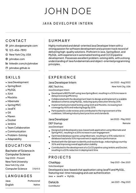 35 Java Developer Resume Examples And Guide For 2025