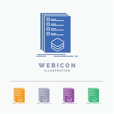 Categories Check List Listing Mark 5 Color Glyph Web Icon Template