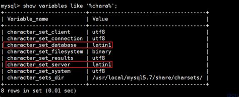 MYSQL字符集设置的方法详解 终端的字符集 MySQL IDC 站长网