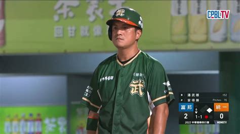 1001 富邦 Vs 統一 六局下，潘武雄本場第三次打擊機會，與安得勝對決5球後遭到三振 Youtube
