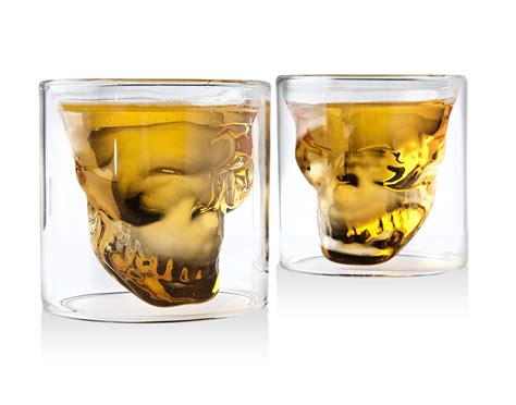 Whiskey Decanter Skull Set With 2 Cocktail Shot Glasses The Geek Theory