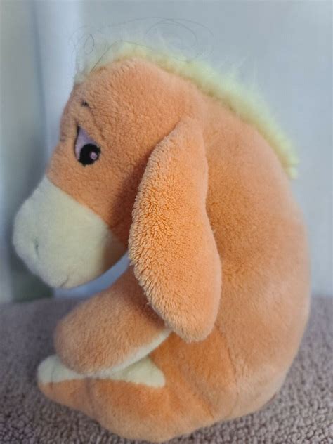 Rare Disney Authentic Orange Eeyore Plush Detachable Tail Missing As
