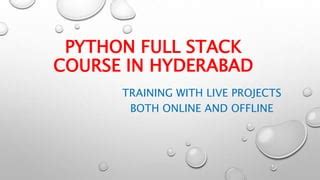 Python Full Stack Course In Hyderabad PPT