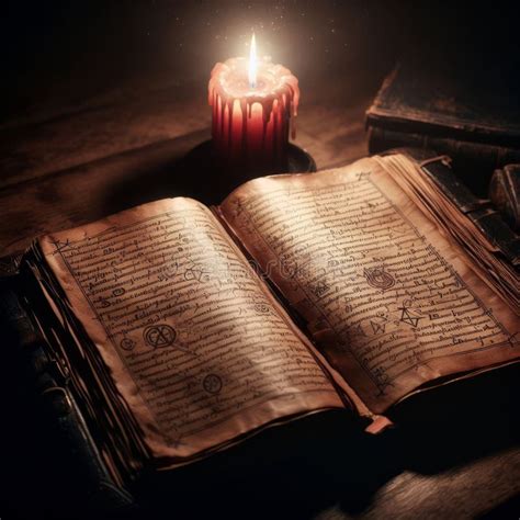 Ancient Spellbook By Candlelight Stock Image Image Of Parchment