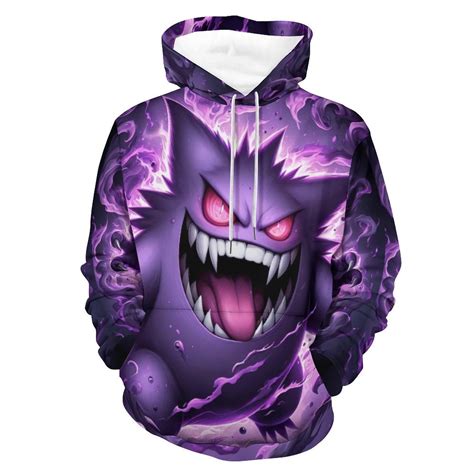 Unisex Hoodies Pokémon Pikachu Gengar Hooded Collar Drawstring Hoodies