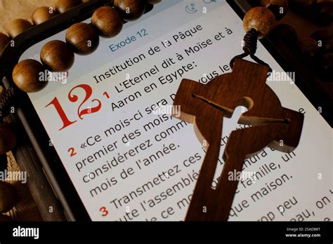 Rosary And Digital Bible On A Smartphone Old Testament Institution Of