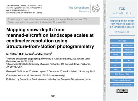 pdf mapping snow depth from manned aircraft on landscape scales at