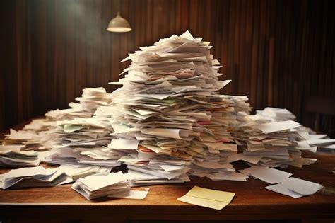 Premium Ai Image Stack Of Correspondence On Table