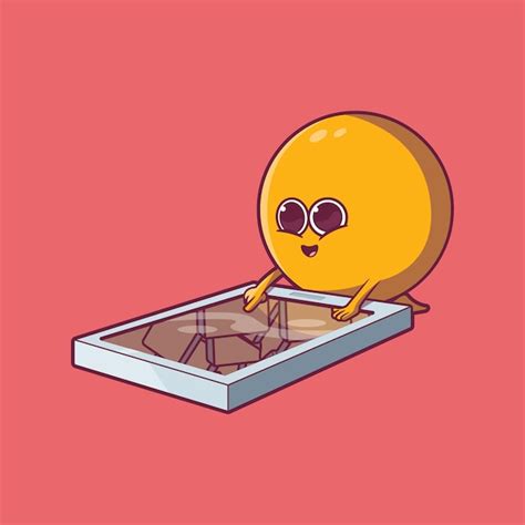 Premium Vector Emoji Character Using A Smartphone To Message Vector