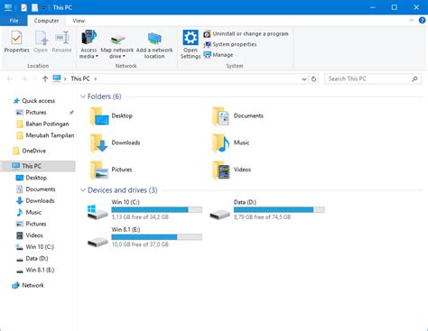 Cara Merubah Tampilan File Explorer Windows 8 8 1 Dan 10 Menjadi Gaya