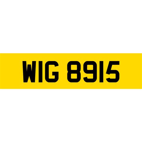 Wig 8915 Number Plate Swiftreg