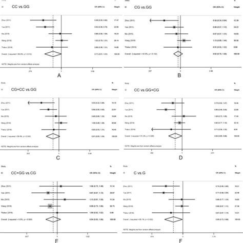 Forest Plot For The Association Between Mirna 146a Rs2910164