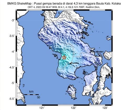 Gempa Bumi Tektonik Magnitudo 4 1 Guncang Wilayah Baula Kolaka Haluan