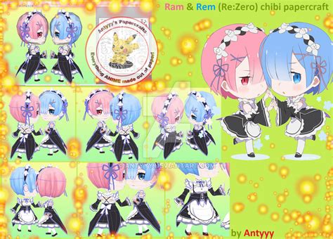 Ram And Rem Chibi Re Zero Papercraft By Antyyy On Deviantart